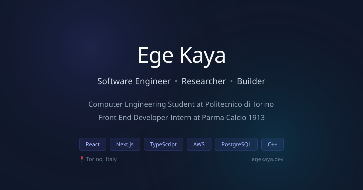 Ege Kaya | Software Engineer